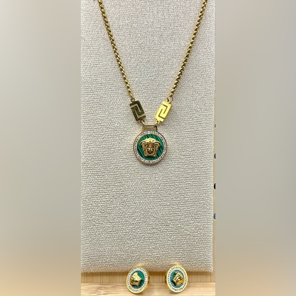 Jewelry | Greek Key Green Set | Poshmark